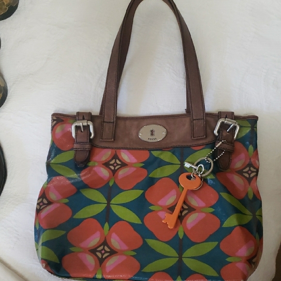 Fossil | Bags | Fossil Multicolor Handbag With Original Key | Poshmark